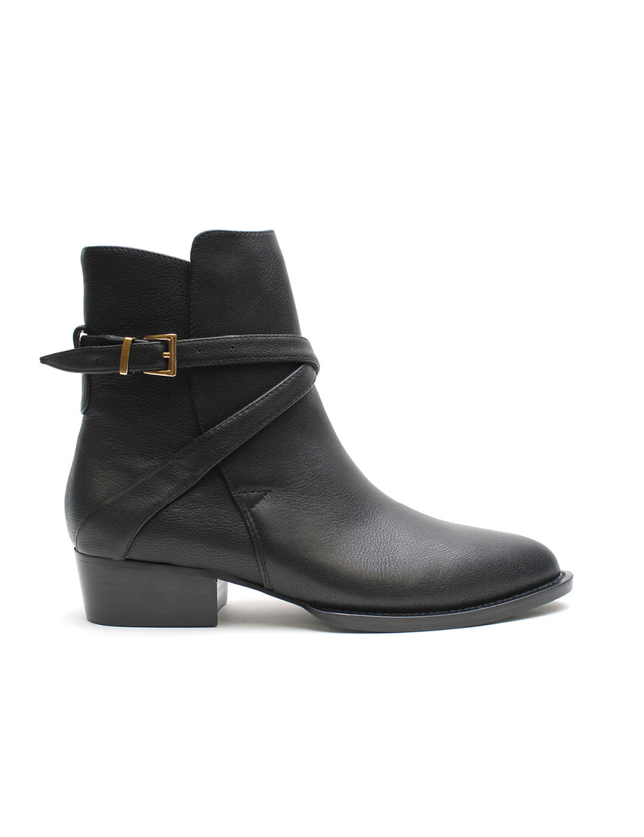 Jess Western Boot - Pebbled Black– Jumbled