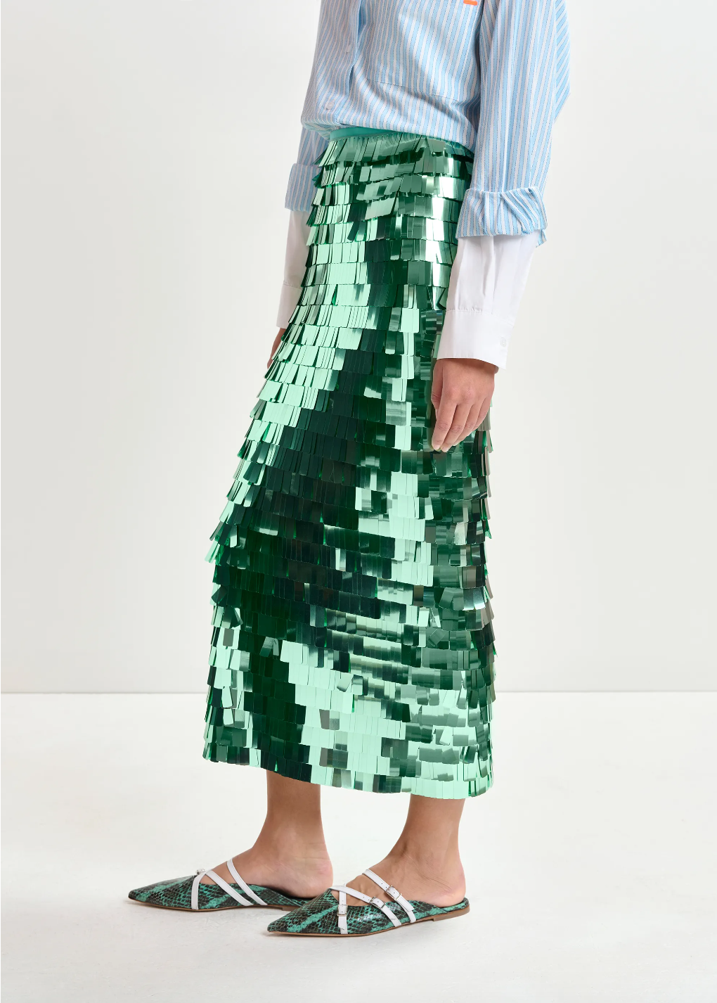 Ihoed Green Sequin Pencil Skirt– Jumbled