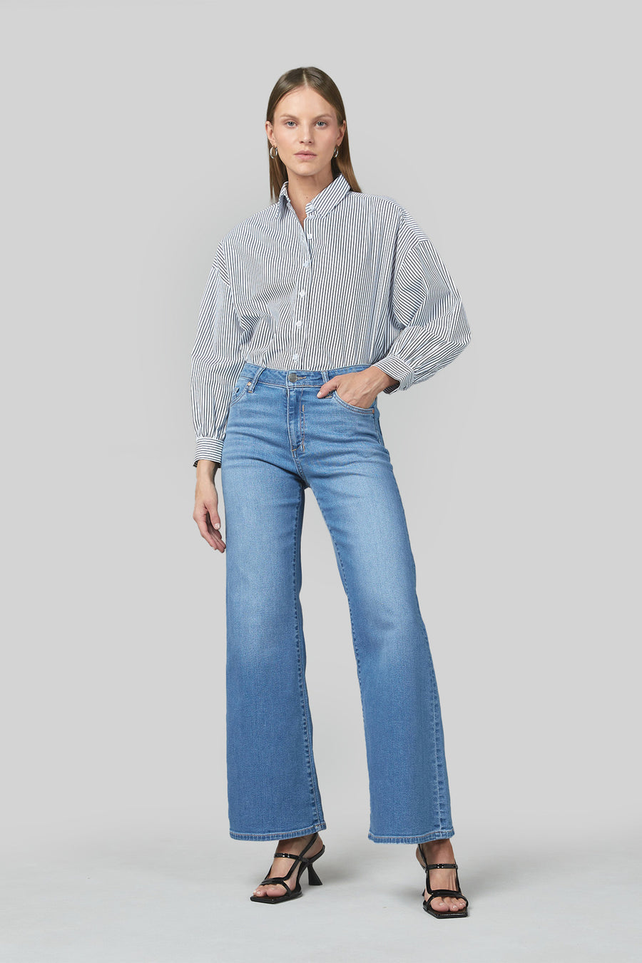 Marrie Wide Leg Flare Jeans - Rodeo Blue– Jumbled
