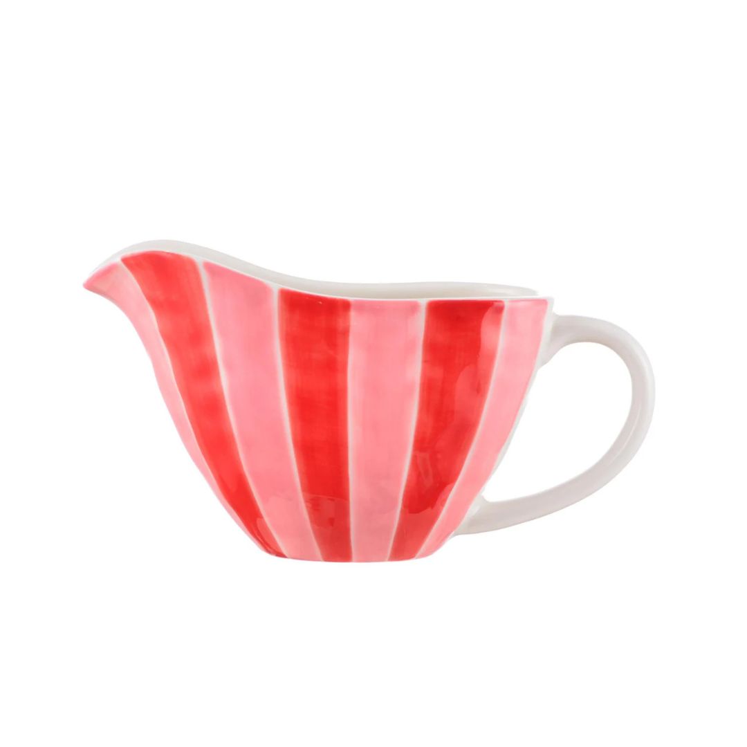 Gravy Jug - Pink and Red Stripe– Jumbled